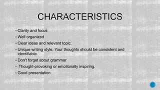 Creative writing skill - life management | PPT