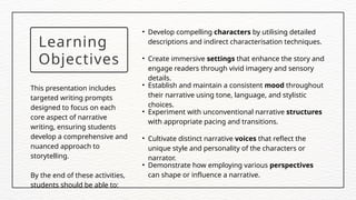 Creative Writing Skills and Prompts Educational Presentation in Simple ...