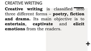 Creative Writing vs Technical writing for Creative Writing Subject | PPT
