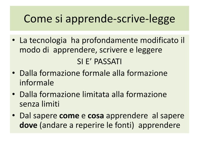 Creativita' conoscenza e tecnologia | PPT