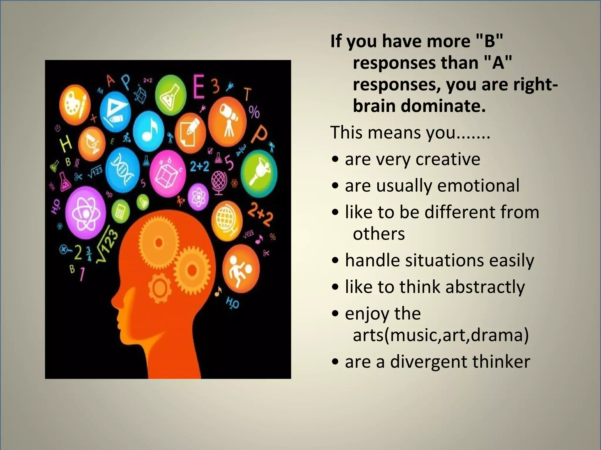 Right and Left Brain Dominant Test | PPT