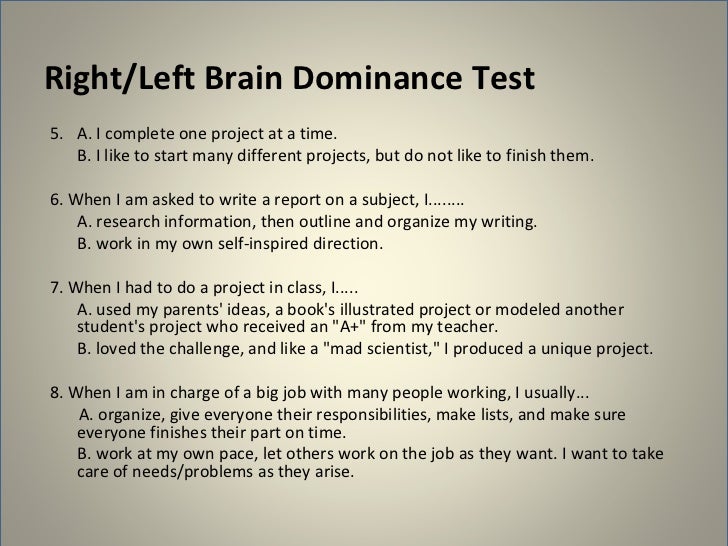 Left brain vs right brain test - bpoblogger