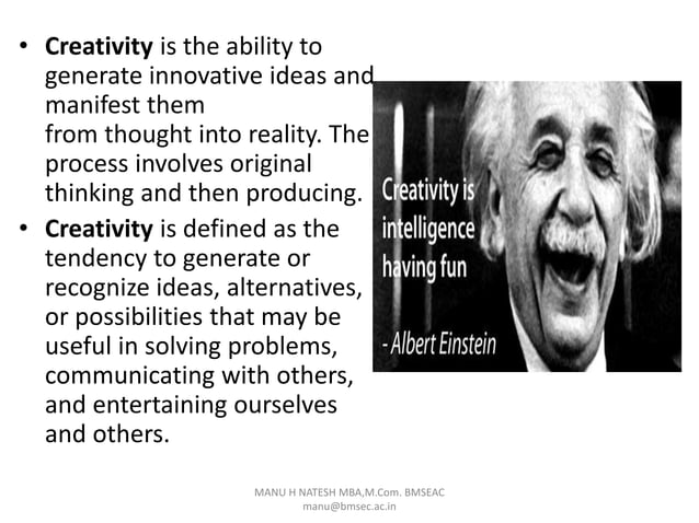 Creativity | PPTX | Arts and Crafts | Hobbies & Interests