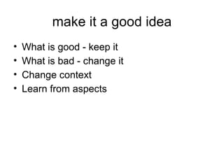 Technical Creativity – 202 Bad Ideas: a few examples | PPTX
