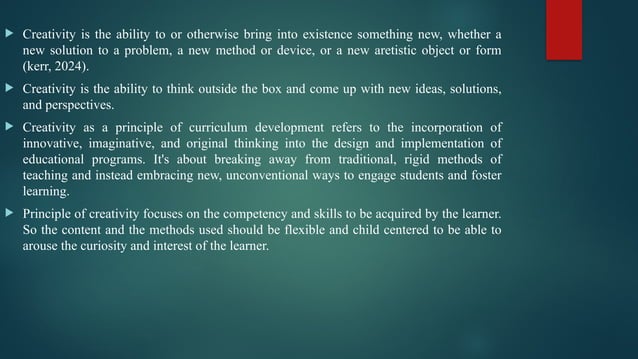 Creativity principle of curriculum development.pptx