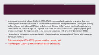 creativity.........A POSITIVE PSYCHOLOGY | PPTX