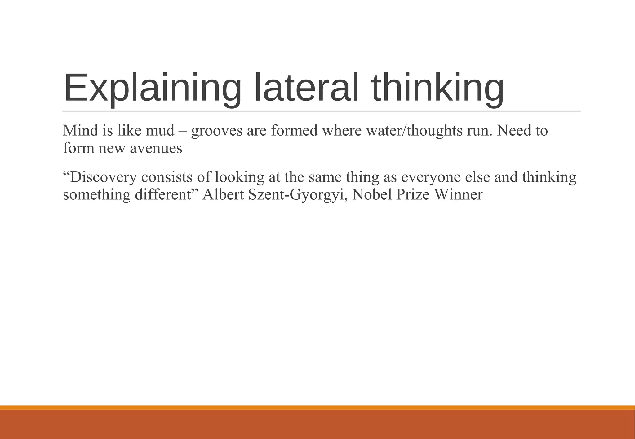 Creativity lateral thinking | PPT