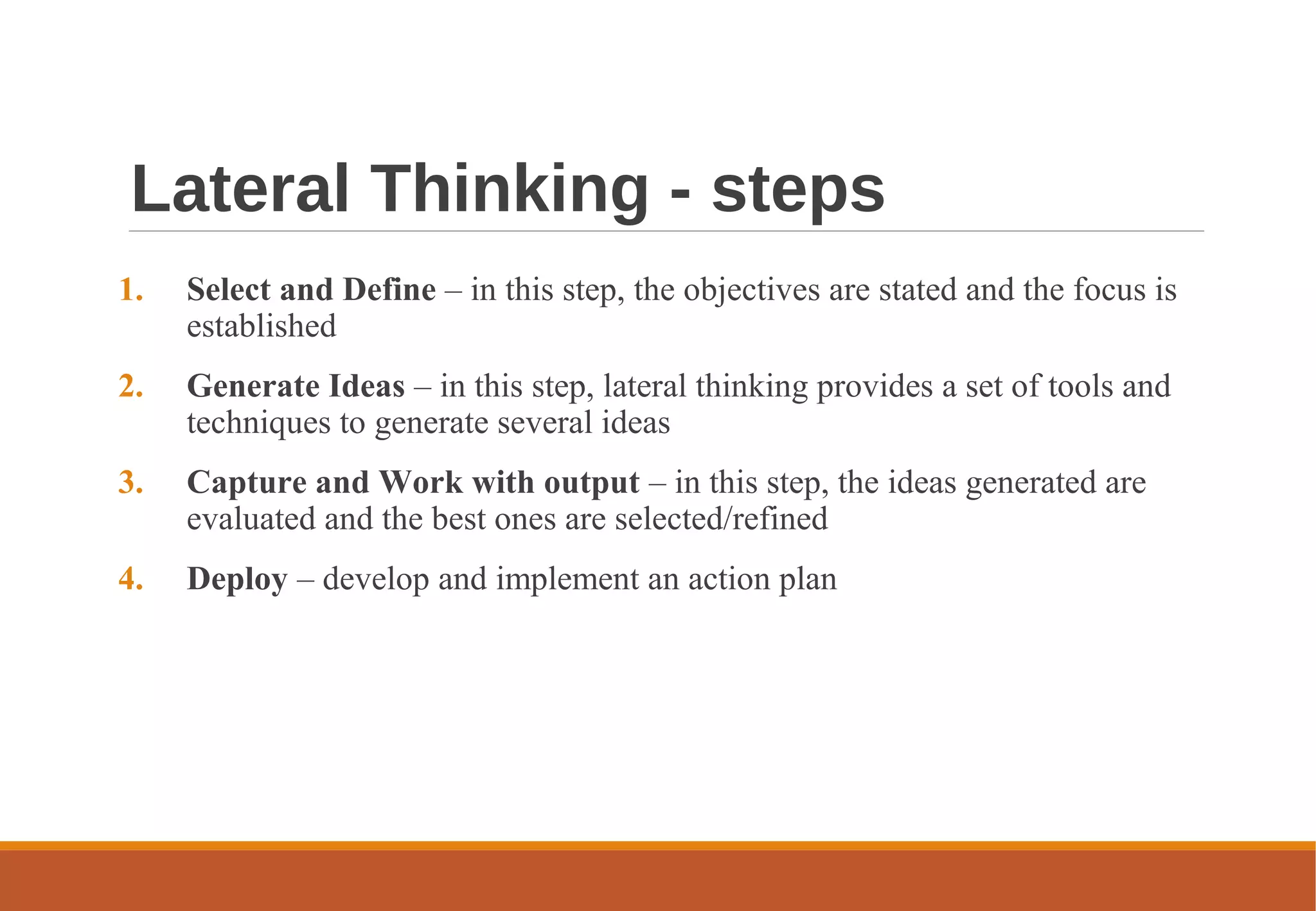 Creativity and lateral thinking | PPT