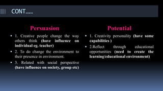 Creativity-Meaning ,nature and enhancements.pptx