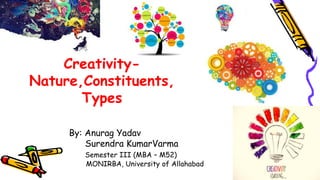 Creativity - Nature, Constituents, and Types | PPTX