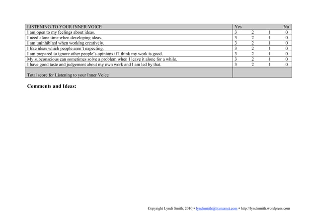 Creativity questionnaire-self-assess | PDF