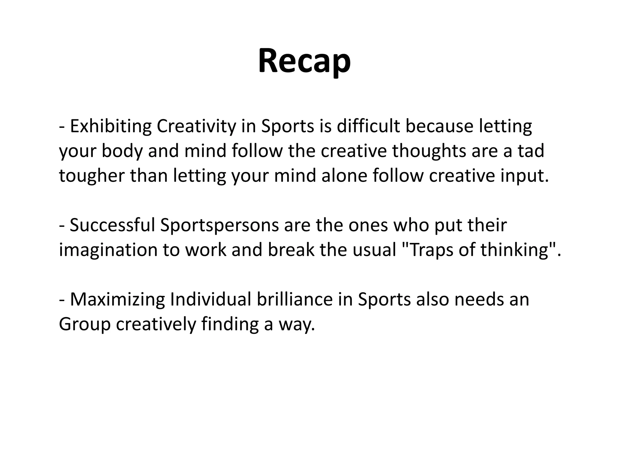 Creativity and Sports | PPTX | Soccer | Sports