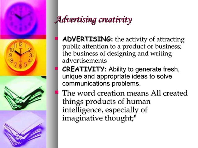 Role of Creativity in Advertising | PPT