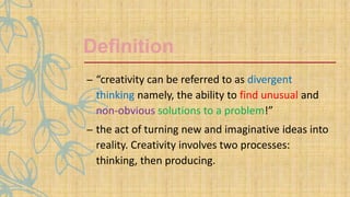 Creativity and innovation | PPTX