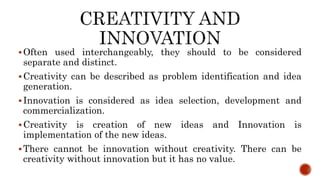 Creativity and innovation | PPTX