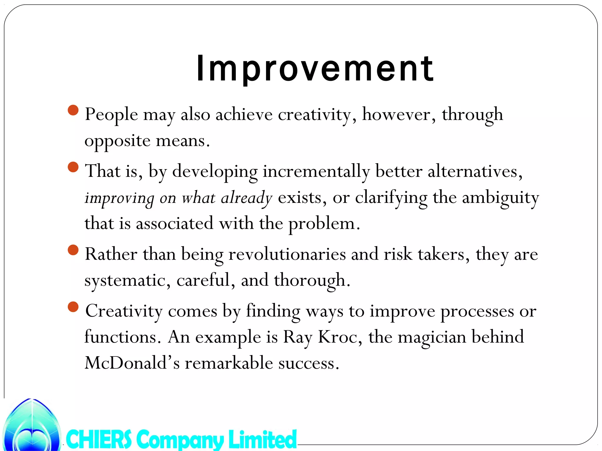Creativity and innovation (2) | PPT