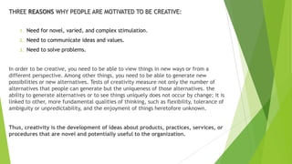 Creativity and innovation in entrepreneurship | PPTX