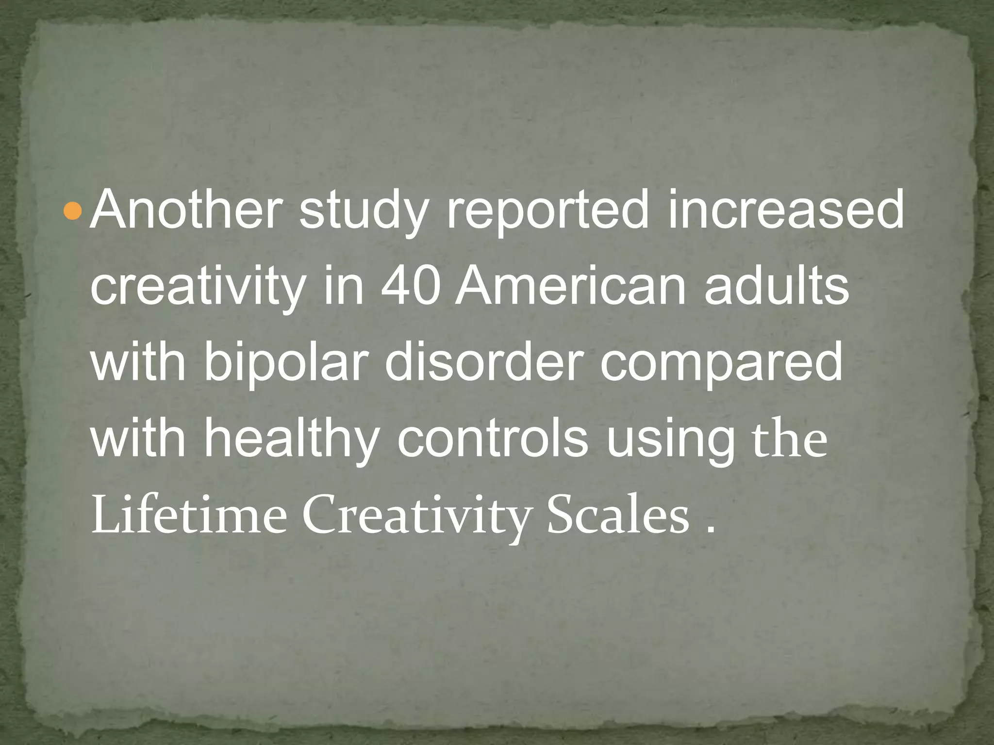 Creativity and mental illness | PPTX