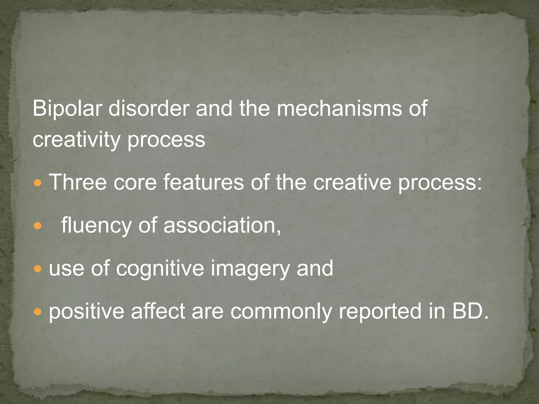 Creativity and mental illness | PPTX