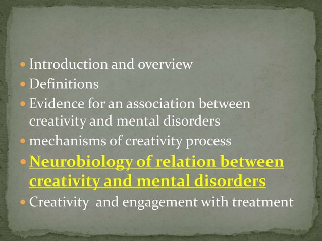 Creativity and mental illness | PPTX