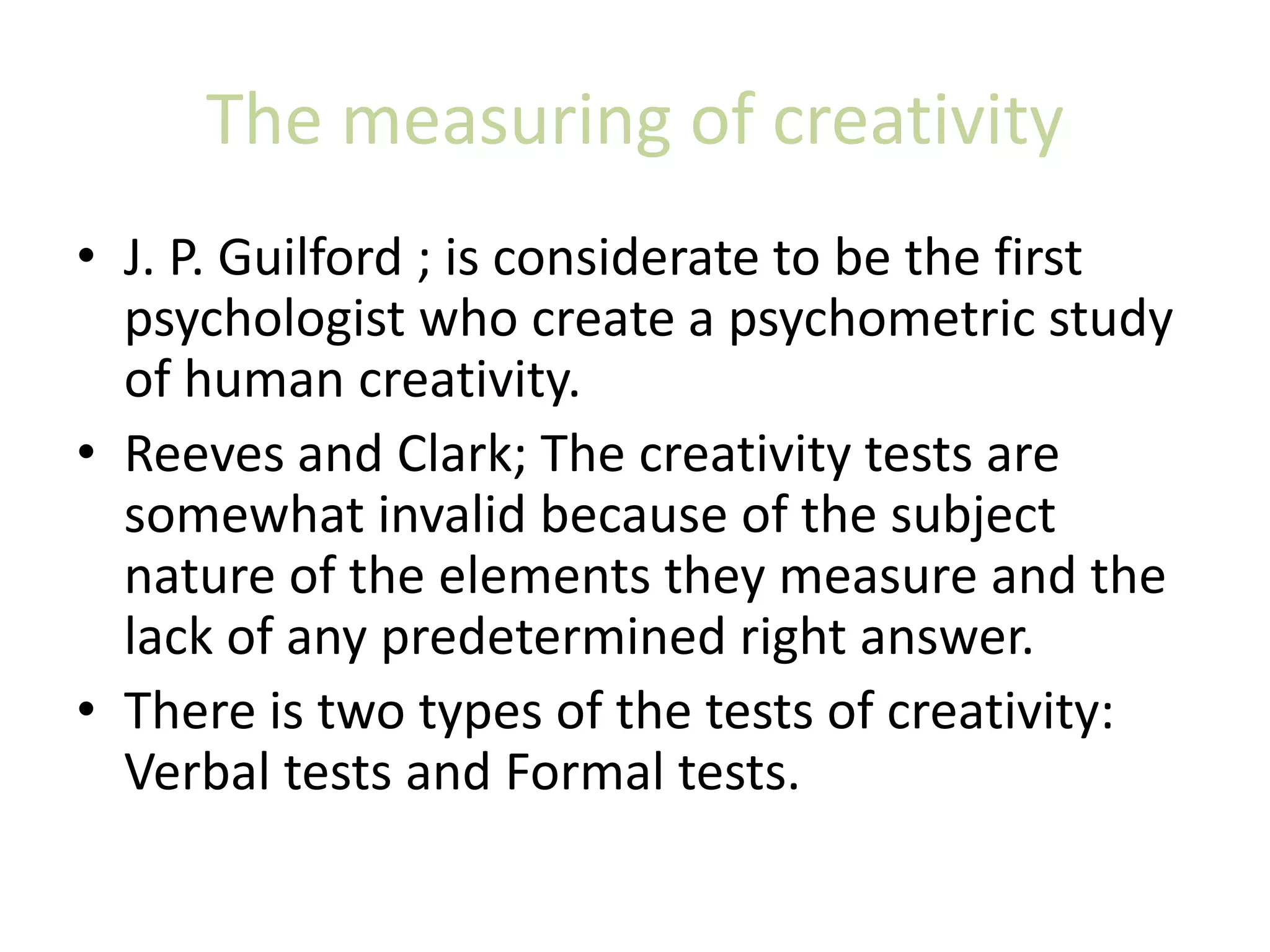 Creativity and psychology | PPTX