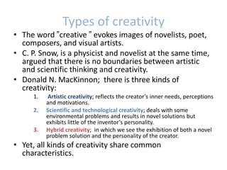 Creativity and psychology | PPTX