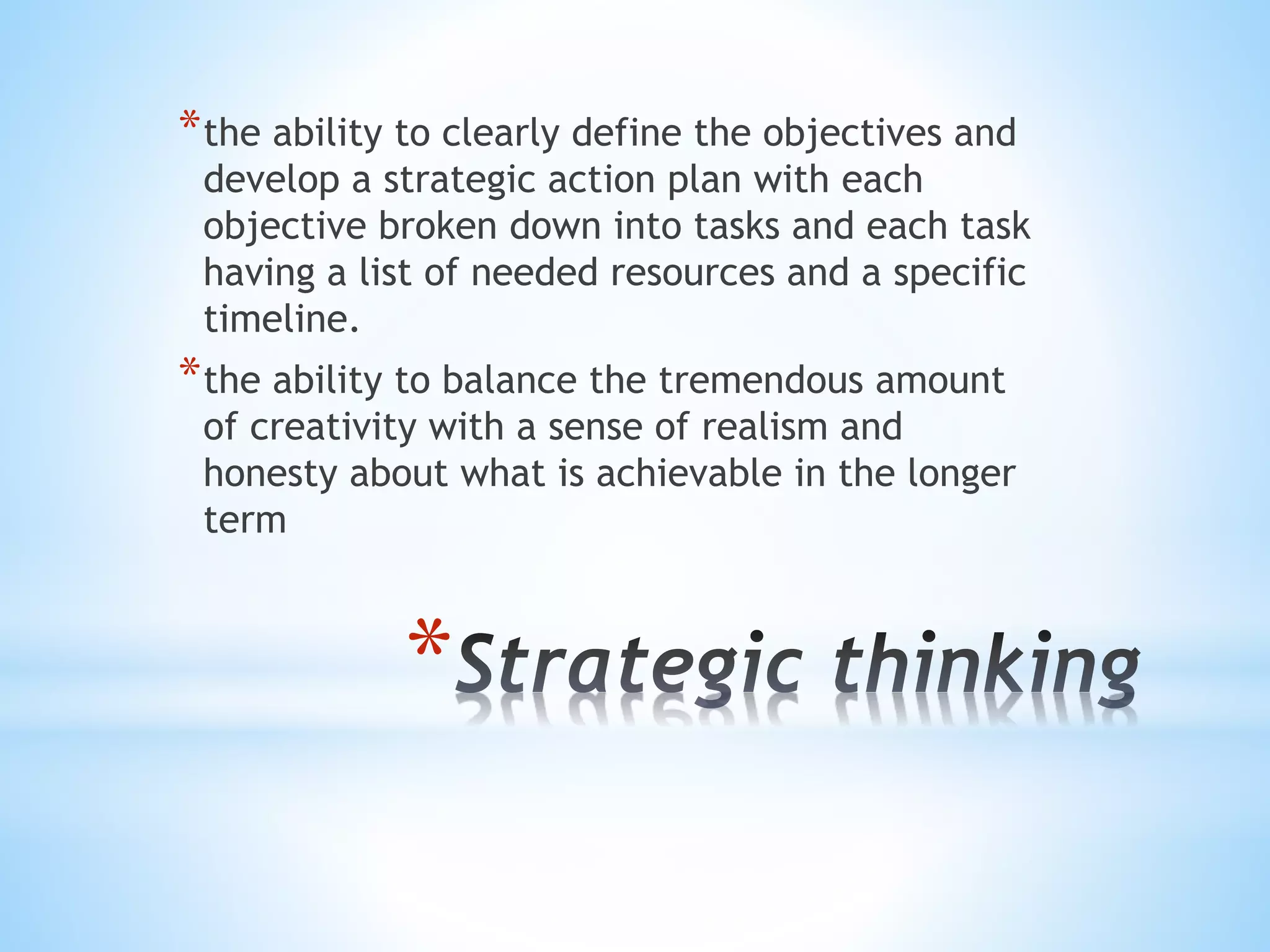 Creativity and strategic thinking | PPTX