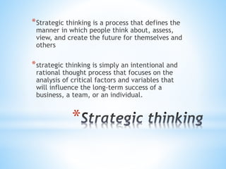 Creativity and strategic thinking | PPTX