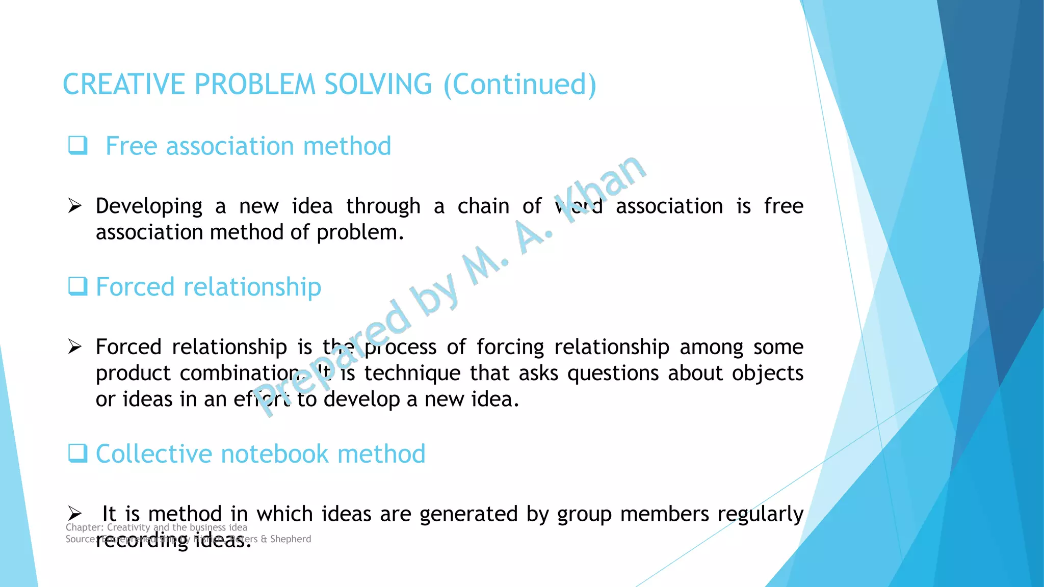 Creativity and the business idea | PPTX