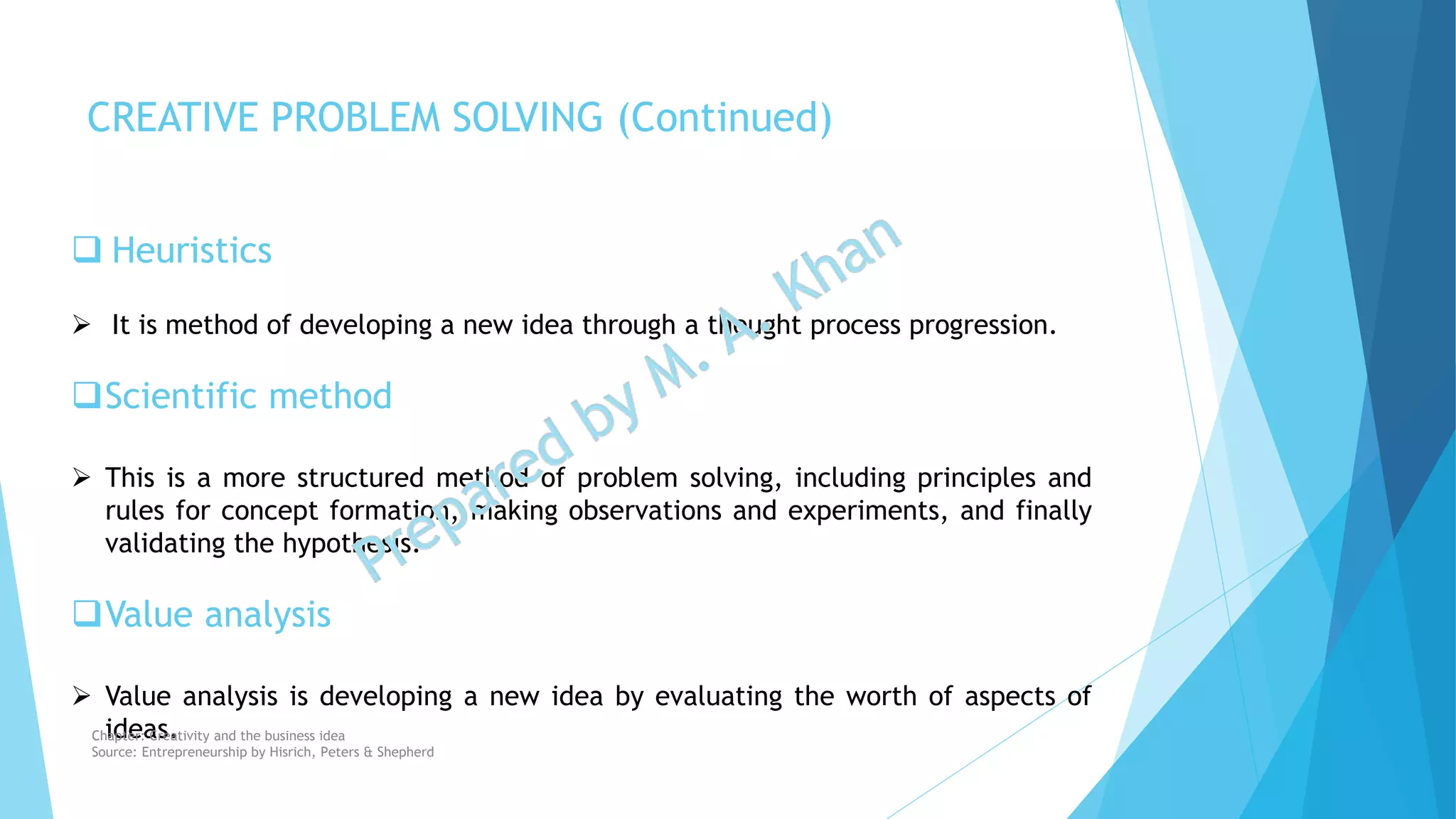 Creativity and the business idea | PPTX