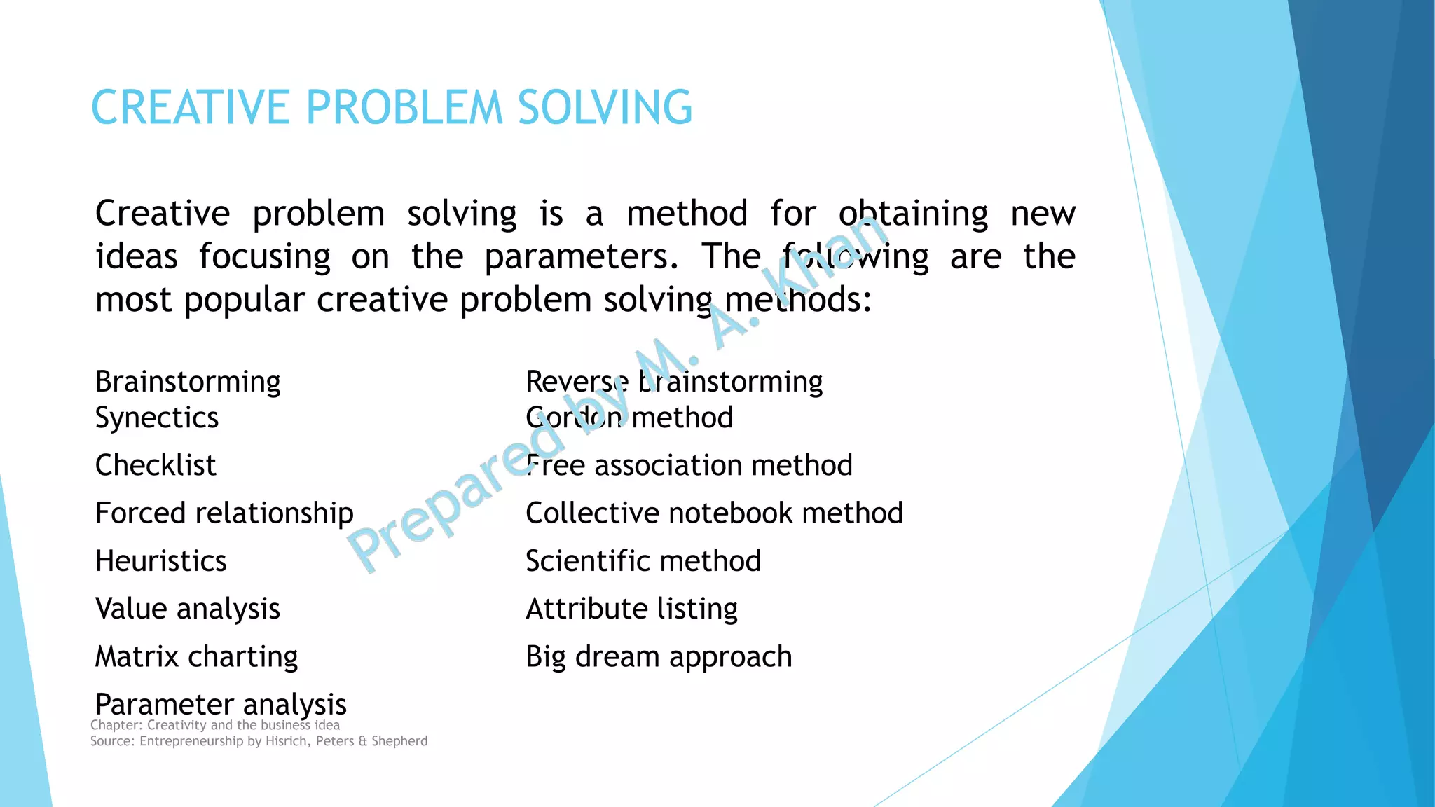 Creativity and the business idea | PPTX