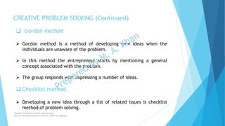 Creativity and the business idea | PPTX