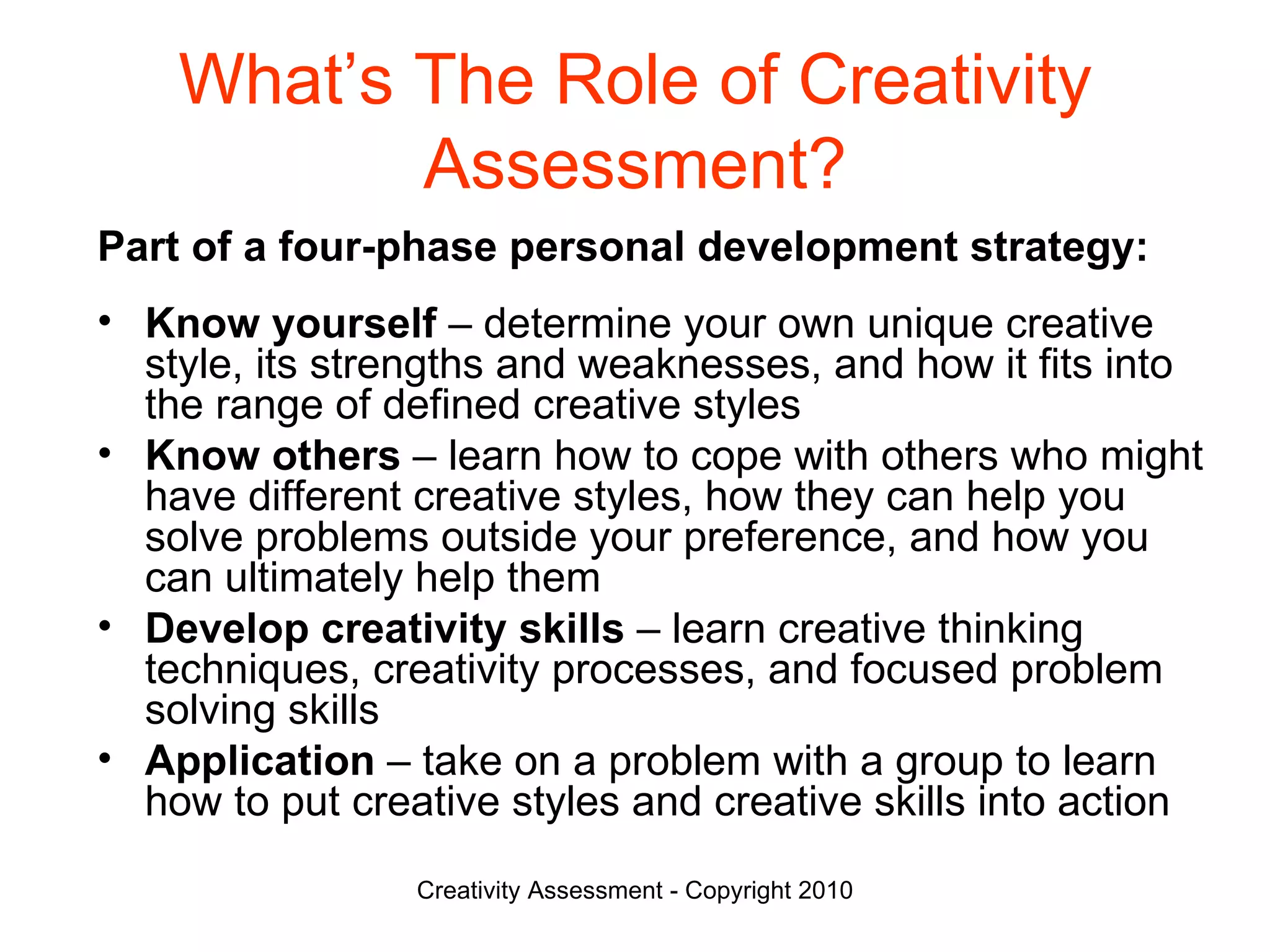 Creativity Assessment | PPT