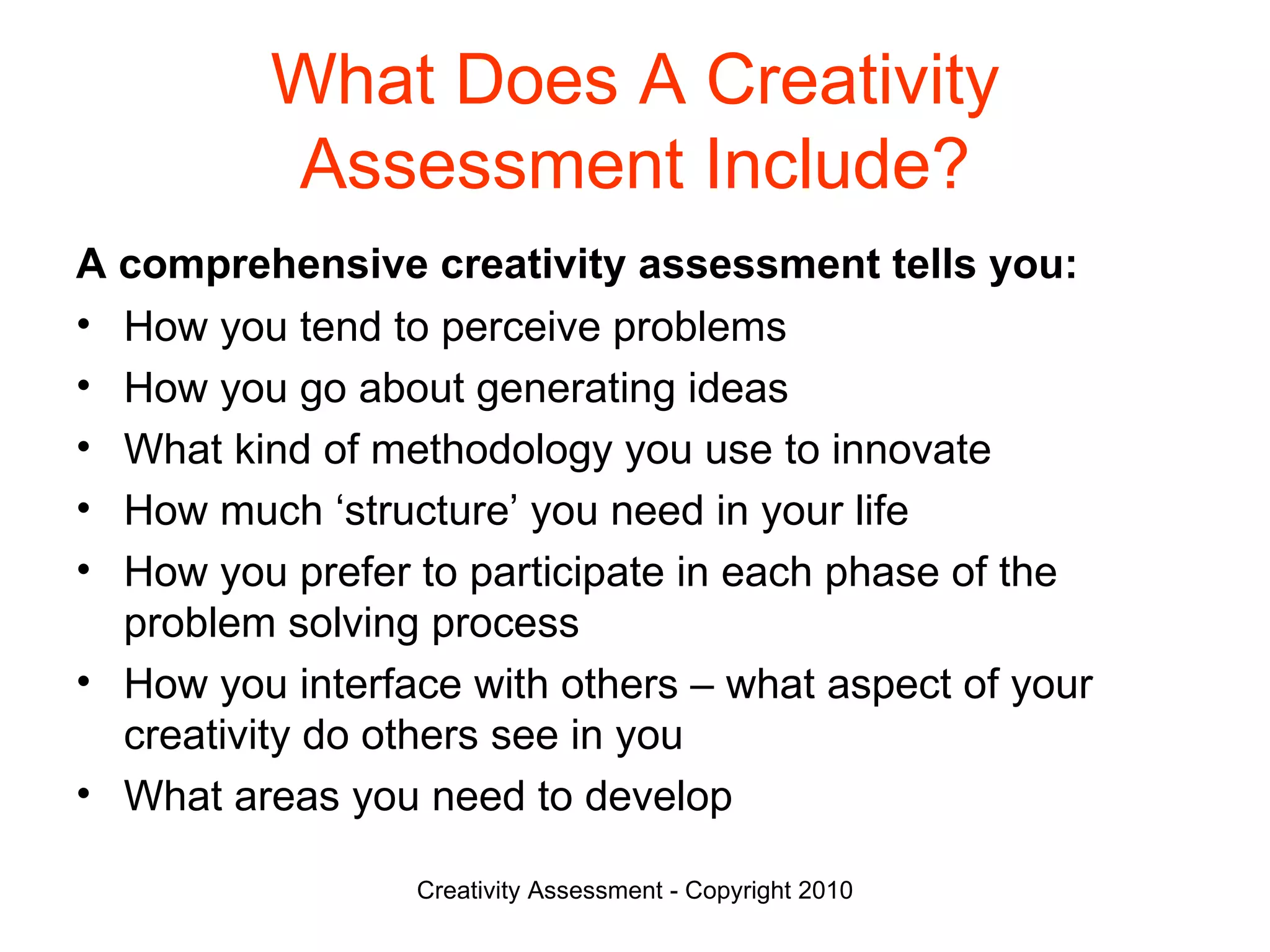 Creativity Assessment | PPT