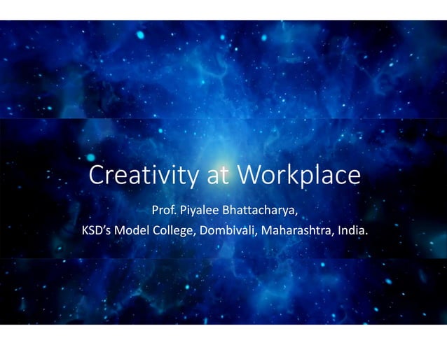 Creativity at workplace | PDF