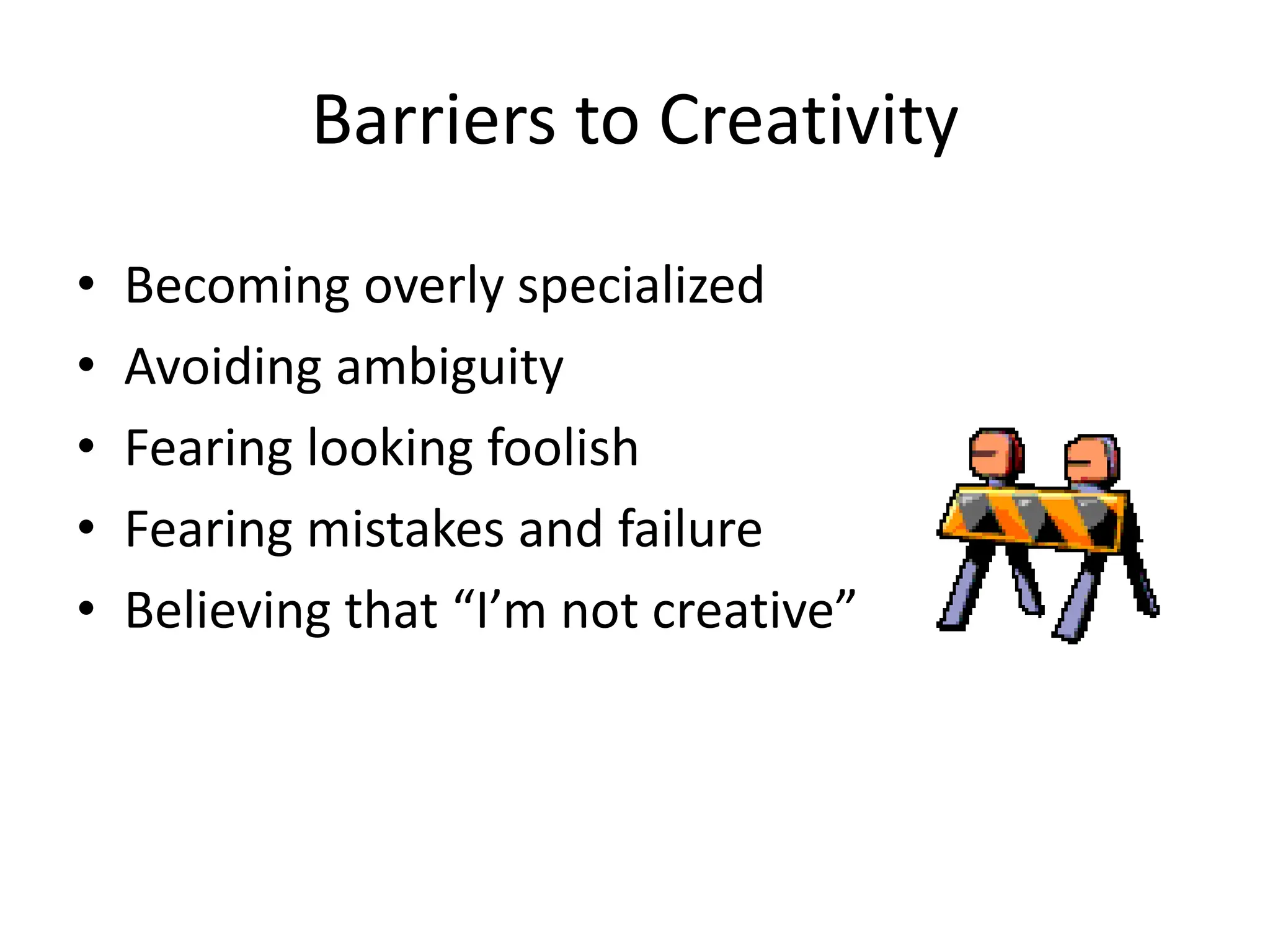 Creativity + Barriers for entrepeneurship | PPTX