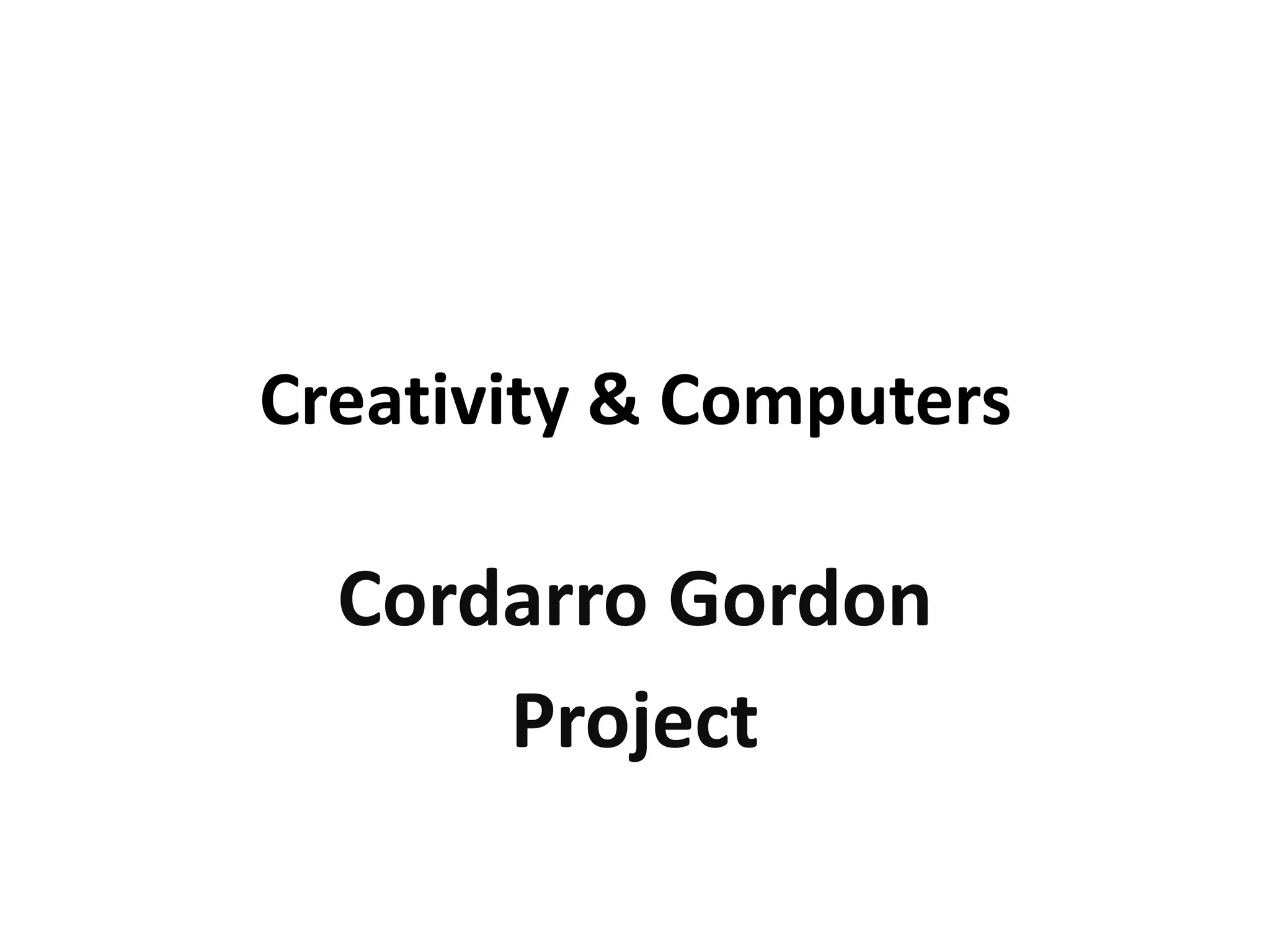 Creativity & Computers | PPTX