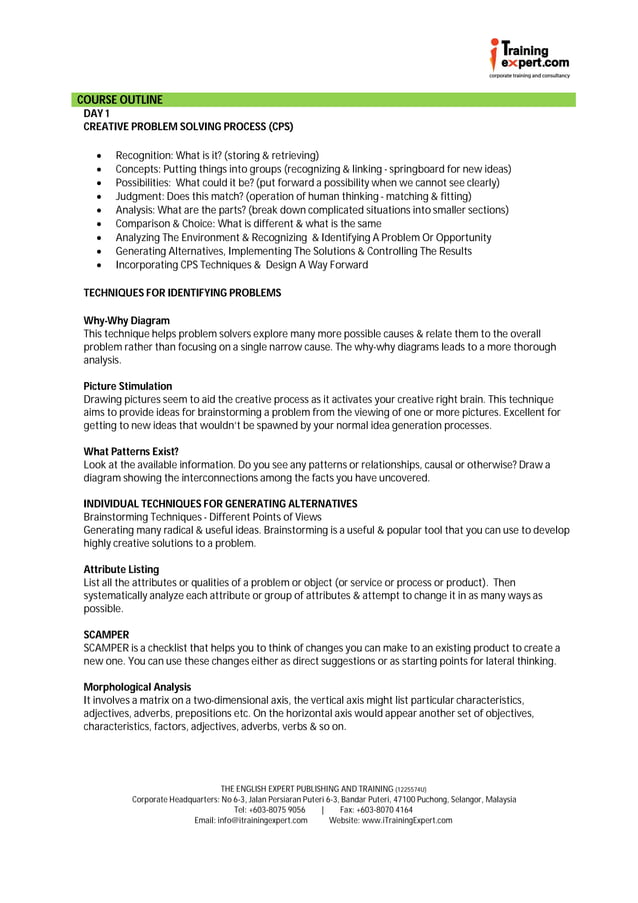 Creativity, critical thinking, problem solving skills public program ...