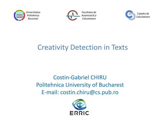 Creativity detection in texts | PPT