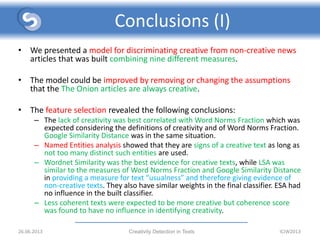 Creativity detection in texts | PPT
