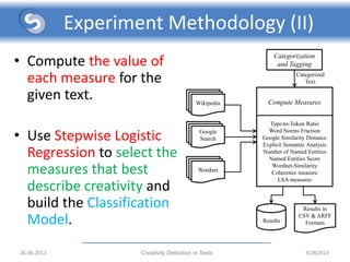 Creativity detection in texts | PPT