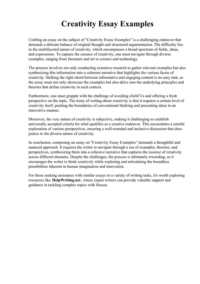 Creativity Essay Examples.pdf