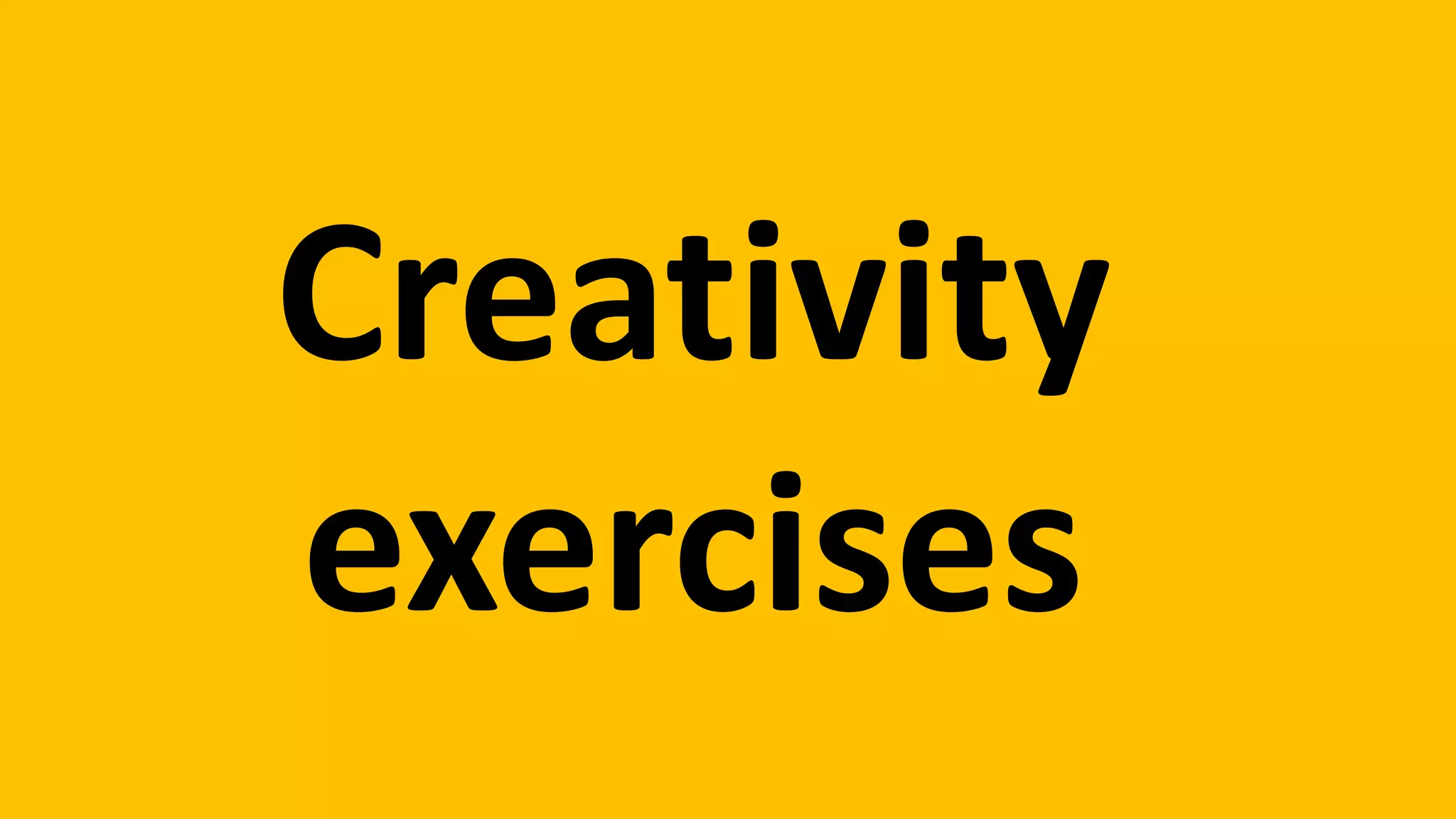 Creativity exercises | PDF