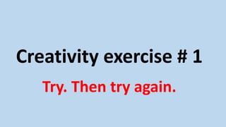 Creativity exercises | PDF