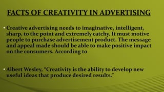 Creativity in Advertisement | PPT
