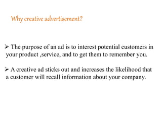 Creativity in advertisement | PPTX