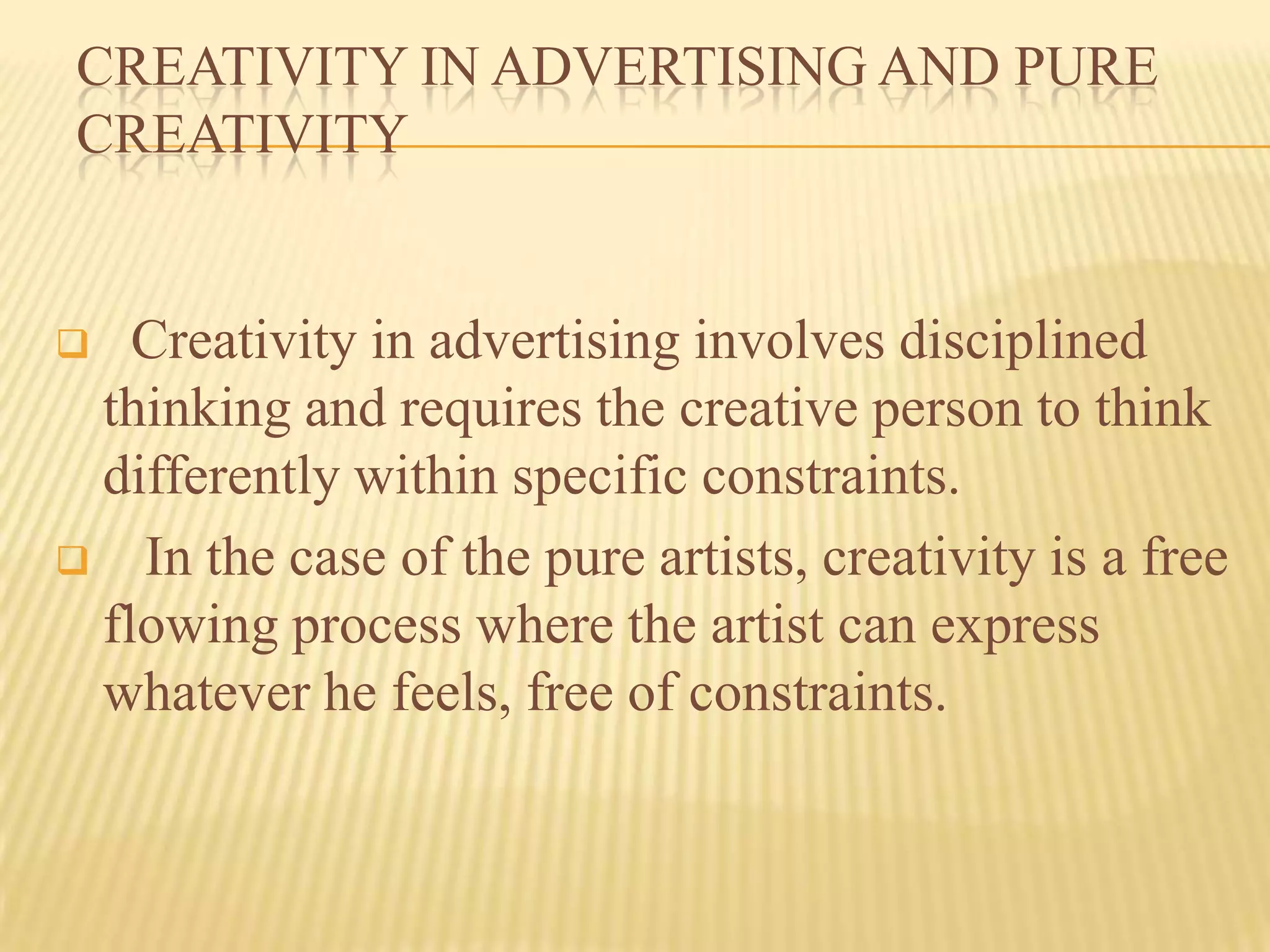 Creativity In Advertising | PPSX
