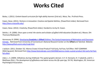 Creativity in gifted education | PPTX