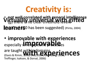 Creativity in gifted education | PPTX