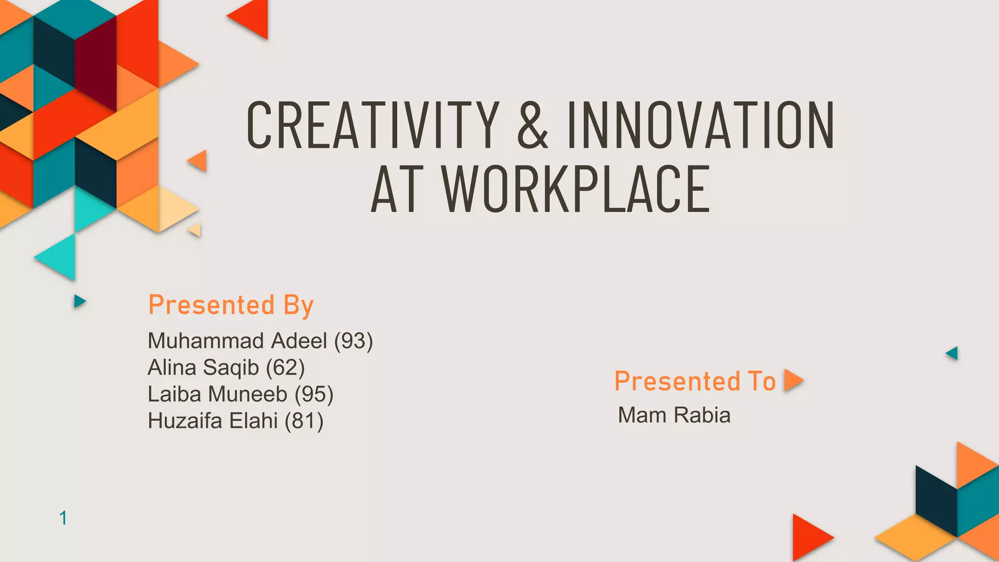 Creativity & Innovation at workplace Presentation.pdf